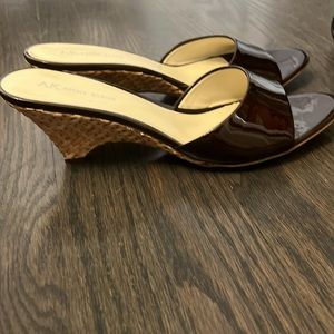 Shoes | Brown Shiny Wedgesbrand New | Poshmark